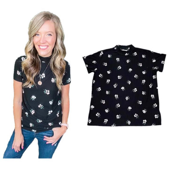 Ruth Short Sleeve Mock Neck - Floral – LulaRoe Leslye and Kim