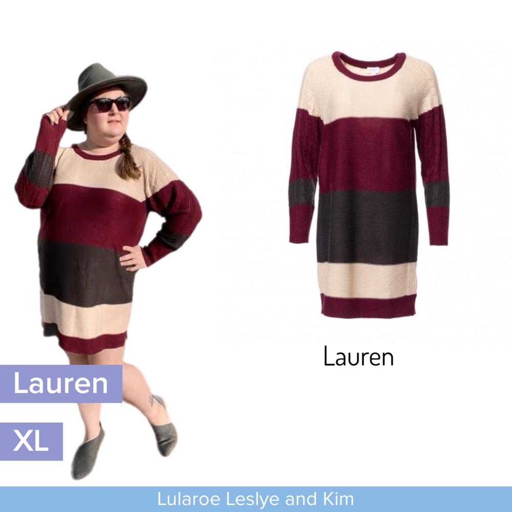 Lauren Sweater Dress - Striped – LulaRoe Leslye and Kim